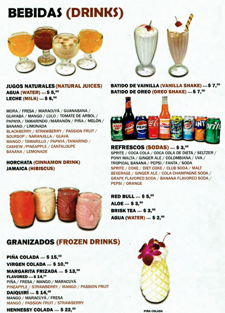 Menu - El EnKanto Grill and Restaurant - Latino Americano Cuisine * 174 ...